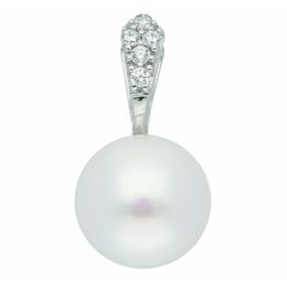 Adelia&acute;s Kettenanh&auml;nger ADELIA&acute;S "Perlenanh&auml;nger 925 Silber mit Zirkonia", silber, Schmuckanh&auml;nger, Damen, mit Zirkonia, Silber 925 (Sterlingsilber), Kettenanh&auml;nger, Silberanh&auml;nger Perle