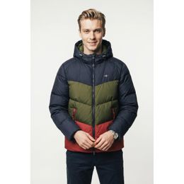 Steppjacke Gant "ACTIVE CLOUD BLOCKED", Herren, Gr. 3XL, blau (evening blau), Web, Obermaterial: 100% Polyester. Futter: 100% Polyamid. Wattierung: 100% Polyester, regular fit h&uuml;ftlang, Jacken Steppjacke, colurblocking, abnehmbare Kapuze, regular fit, Pufferjacke