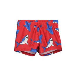 Badeshorts Blue Seven, Jungen, Gr. 92 (98), N-Gr, rot, Gewirkt, Elasthan, Polyester, bedruckt, Badehosen Badeshorts