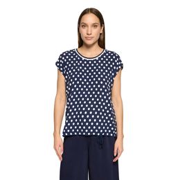 Kurzarmshirt Betty Barclay "Damen mit Tunnelzug", Damen, Gr. 36, dunkelblau, wei&szlig;, Jersey, Obermaterial: 95% Viskose, 5% Elasthan, figurumspielend normal, Rundhals, Shirts