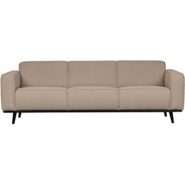 3-Sitzer Woood "Statement Bezug mit Bonell-Federung und Birkenholzbeinen 230x93x77 cm", beige, B:230cm H:77cm T:93cm, Sofas, Boucl&eacute;, Tragkraft 270 kg, Maximale Verschlei&szlig;festigkeit, pfleigleicht