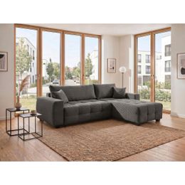 Ecksofa OTTO HOME "Bella L-Form, B: 234 cm - OTTO. Verl&auml;ssliche Qualit&auml;t.", anthrazit, B:234cm T:162cm, 100%Polyester, Sofas, Ecksofa, Ecksofa,Schlaffunktion,Bonnelfederkern,R&uuml;ckenkissen