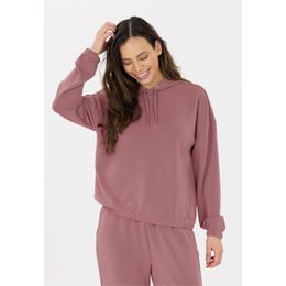 ENDURANCE ATHLECIA Kapuzensweatshirt ATHLECIA "NAMIER W", Damen, Gr. 36, rosa (rot), 51% Polyester, 44% Modal, 5% Elasthan, unifarben, kurz, ohne Ausschnitt, Sweatshirts, mit hohem Modal-Anteil