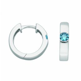 Adelia&acute;s Paar Creolen ADELIA&acute;S "15,4 mm ⌀ Creolen Ohrringe 925 Silber mit Zirkonia", silber, Ohrringe, Damen, Damen, Silber 925 (Sterlingsilber), Silberohrringe