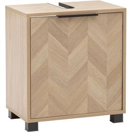 Waschbeckenunterschrank Schildmeyer "Piazza, Waschbeckenunterschrank, Made in Germany, B: 50,3 cm", braun (eiche hell), B:50,3cm H:56cm T:33cm, FSC-zertifizierter Holzwerkstoff, Schr&auml;nke, Waschbeckenunterschrank, Solide Verarbeitung - Dieses Produkt ist in Deutschland gefertigt