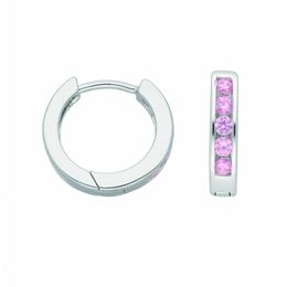 Adelia&acute;s Paar Creolen ADELIA&acute;S "14,3 mm ⌀ Creolen Ohrringe 925 Silber mit Zirkonia", silber, Ohrringe, Damen, Damen, Silber 925 (Sterlingsilber), Silberohrringe