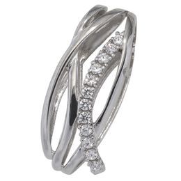 Kettenanh&auml;nger Jobo "Anh&auml;nger Wei&szlig;goldanh&auml;nger 20 mm", silber (wei&szlig;gold 333, wei&szlig;), Schmuckanh&auml;nger, Damen, Wei&szlig;gold 333, Kettenanh&auml;nger, 8 Karat 333 Wei&szlig;gold mit 12 Zirkonia