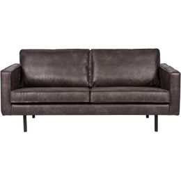 2,5-Sitzer Woood "Rodeo Bezug mit Zickzack-Federung, Metallbeine, H 85 x B 190 x T 86 cm", schwarz, B:190cm H:85cm T:86cm, Sofas, Tragkraft 200 kg, Recycling-Lederfaser-Verbundstoff, pfleigleicht