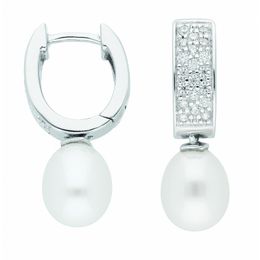 Adelia&acute;s Paar Creolen ADELIA&acute;S "11,5 mm ⌀ Creolen Ohrringe 925 Silber mit Zirkonia", silber, Ohrringe, Damen, Damen, Silber 925 (Sterlingsilber), Silberohrringe