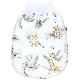 Babyschlafsack TUPTAM "Strampelsack Baby Strampelsack mit Bund f&uuml;r M&auml;dchen und Jungen" Gr. 6 bis 12, safari, l&ouml;we, braun, bl&auml;tter, gr&uuml;n, Schlafs&auml;cke, Baby, L: 80cm, Obermaterial: 100% Baumwolle CO., L:80cm