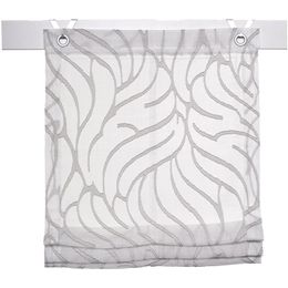 Raffrollo Kutti "Skyline" Gr. 2, grau (wei&szlig;, grau), B:60cm H:130cm, Obermaterial: 100% Polyester, Raffrollos, halbtransparent, Polyester