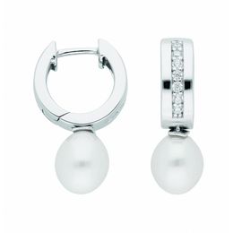 Adelia&acute;s Paar Creolen ADELIA&acute;S "13,8 mm ⌀ Creolen Ohrringe 925 Silber mit Zirkonia", silber, Ohrringe, Damen, Damen, Silber 925 (Sterlingsilber), Silberohrringe
