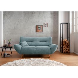 2-Sitzer Home Affaire "Drago, komfortable Wellenunterfederung, Breite 173cm, bodenfrei", gr&uuml;n (mint), B:173cm H:81cm T:90cm, 100% Polyester, Sofas, frei im Raum stellbar, inkl. 1 Zierkissen