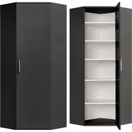 Mehrzweckschrank Procontour "Eckschrank Clara", grau (anthrazit), B:64cm H:167cm T:64cm, Schr&auml;nke, Mehrzweckschrank, H&ouml;he 167cm, mit variabel verstellbaren Einlegeb&ouml;den