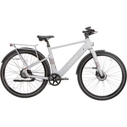 E-Bike VAUN "VAUN SKYLINE Diamant-Cityrad Bikes" Gr. 48, grau (cool gray matt, schwarz), Elektrofahrr&auml;der, 51cm, 28 Zoll (71,12cm), (mit integr. Akku), Elektrofahrrad f&uuml;r Alltag und Einkauf