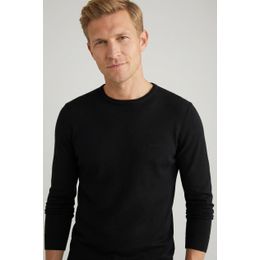 JOOP! Strickpullover JOOP "Denny", Herren, Gr. M, marine, Strick, Obermaterial: 100% Wolle, clean, unifarben, regular fit normal, Rundhals, elastischer Bund, Pullover Strickpullover, mit Rundhals