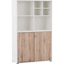 Aktenschrank Schildmeyer "Serie 400, B&uuml;rom&ouml;bel-Set-3-tlg., Made in Germany", braun (wei&szlig;, wildeichefarben), B:100,1cm H:167,2cm T:41cm, Holzwerkstoff, Schr&auml;nke, Solide Verarbeitung - Dieses Produkt ist in Deutschland gefertigt