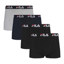 Boxershorts Fila, Herren, Gr. L, schwarz (schwarz, grau, navy), Single Jersey, Obermaterial: 95% Baumwolle, 5% Elasthan, meliert, unifarben, k&ouml;rpernah, Unterhosen, ohne Eingriff, Logobund
