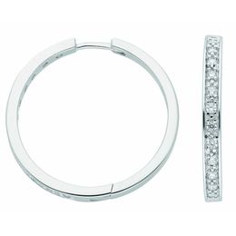 Adelia&acute;s Paar Creolen ADELIA&acute;S "29,7 mm ⌀ Creolen Ohrringe 925 Silber mit Zirkonia", silber, Ohrringe, Damen, Damen, Silber 925 (Sterlingsilber), Silberohrringe