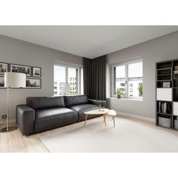 Big-Sofa Musterring "LUCIA Mega Sofa, hoher Sitzkomfort, Breite 252cm, Kontrastnaht", braun (mocca puro), B:252cm H:81cm T:124cm, Flachgewebe FLORIS (100% Polyester);Flachgewebe VALMONT (60% Baumwolle/ 40% Leinen);Microfaser CRONA (100% Polyester), Sofas, Big-Sofa, in vielen Qualit&auml;ten und 4 unterschiedlichen N&auml;hten, 2,5-Sitzer