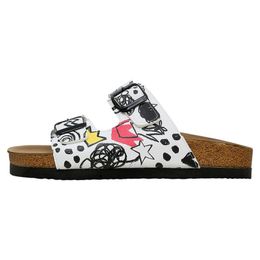 Pantolette DOGO "Stella Pantolette Icon Damen Sandalen", Damen, Gr. 40, Normalschaft, wei&szlig;, Lederimitat, Schuhe Pantolette, Handgefertigt