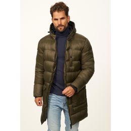 Parka Soulstar "Winterjacke als Langer Steppmantel - Winterparka", Herren, Gr. L, gr&uuml;n (olive), Obermaterial: 100% Nylon NY., B&uuml;ndchen, Jacken Parka, Herren warme Pufferjacke Steppjacke - Leichter Wintermantel