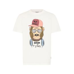 T-Shirt Blend "BHKURT FUNNY GRAPHIC S/S TEE", Jungen, Gr. L, wei&szlig; (wei&szlig; monkey), Single Jersey, Obermaterial: 100% Baumwolle, bedruckt, regular fit normal, Rundhals, Shirts T-Shirt, mit normaler L&auml;nge, ohne Verschluss, aus Baumwolle und Single Jersey