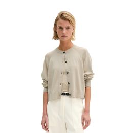 Marc O'Polo Cardigan MARC O'POLO "aus reinem Baumwollgarn", Damen, Gr. M, linen beige, Obermaterial: 95% Baumwolle, 5% Polyamid, unifarben, loose fit, Rundhals, Rippb&uuml;ndchen, Strickjacken