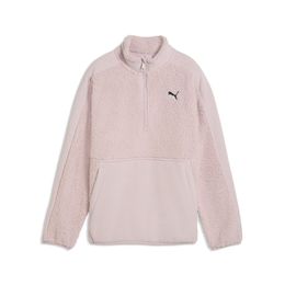 Sweatshirt Puma "ESS ELEVATED WINTERIZED RELAXED HALF-ZIP", M&auml;dchen, Gr. 128, rosa (misty pink), Fleece, Obermaterial: 100% Polyester, relaxed fit normal, Rundhals, angesetztes B&uuml;ndchen, Sweatshirts Sweatshirt, mit Stehkragen, mit Rei&szlig;verschluss, mit K&auml;ngurutasche