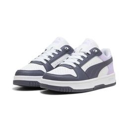 Sneaker Puma "REBOUND SLAM LO JR", M&auml;dchen, Gr. 35,5, grau (Puma wei&szlig;, inky depths, light lavender), Synthetik, Schuhe Sneaker