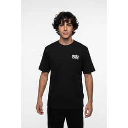 Jack & Jones T-Shirt JACK & JONES "JCOCLUB BACK PHOTO TEE SS CREW NECK", Jungen, Gr. L, schwarz, Jersey, Obermaterial: 100% Baumwolle, bedruckt, regular fit normal, Rundhals, gerader Abschluss, Shirts T-Shirt, mit Print