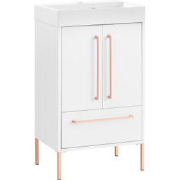 Waschtisch Schildmeyer "Sari", wei&szlig; (kreidewei&szlig;, kreidewei&szlig;), B:50cm H:89,2cm T:36cm, Waschtische, Waschtisch, Solide Verarbeitung - Dieses Produkt ist in Deutschland gefertigt