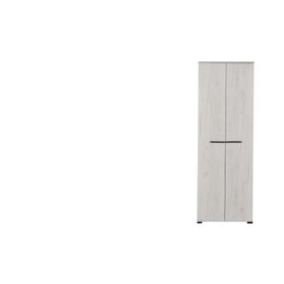 Garderobenschrank Home Affaire "Lorca Dreht&uuml;renschrank, Dielenschrank, Flurschrank, Mehrzweckschrank", wei&szlig; (wei&szlig; eiche), B:67,5cm H:195cm T:40cm, FSC-zertifizierter Holzwerkstoff, Schr&auml;nke, Garderobenschrank, Modernes Design in Eiche-Optik mit ABS-Kanten, 2-t&uuml;rig