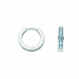 Adelia&acute;s Paar Creolen ADELIA&acute;S "12,3 mm ⌀ Creolen Ohrringe 925 Silber mit Zirkonia", blau (silber), Ohrringe, Damen, Damen, Silber 925 (Sterlingsilber), Silberohrringe