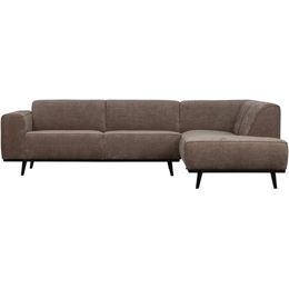 Ecksofa Woood "Statement Bezug mit Bonell-Federung und Birkenholzbeinen 230x93x77 cm", grau (taupe), B:274cm H:77cm T:210cm, 53% Polyester / 47% Polyacryl, Sofas, Ecksofa, Jacquard-Ripsbezug, Geringe Verschlei&szlig;festigkeit, Tragkraft 270 kg