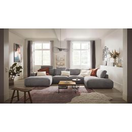 Wohnlandschaft Musterring "Lucia bequem und viel Platz, U-Form", grau, B:434cm H:81cm T:204cm, Sofas, Wohnlandschaft, Verschiedene Farben, Cord-Bezug, Gesamtbreite 434 cm