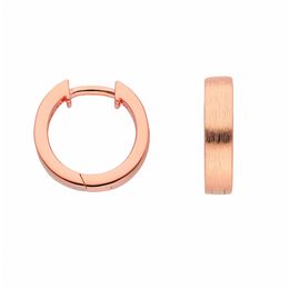 Adelia&acute;s Paar Creolen ADELIA&acute;S "14 mm ⌀ Creolen Ohrringe 925 Silber vergoldet", ros&eacute;gold, Ohrringe, Damen, Damen, Silber 925 (Sterlingsilber), Goldohrringe