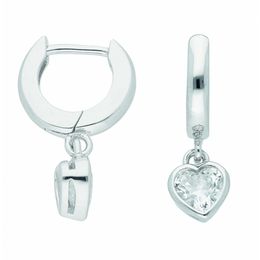 Adelia&acute;s Paar Creolen ADELIA&acute;S "11,8 mm ⌀ Creolen Ohrringe 925 Silber mit Zirkonia", silber, Ohrringe, Damen, Damen, Silber 925 (Sterlingsilber), Silberohrringe