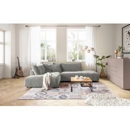 Ecksofa Musterring "Lucia bequem, elegant & zeitlos, elegante Sofa ohne Armlehnen", grau, B:304cm H:81cm T:224cm, 100% Polyester, Sofas, Ecksofa, mit gro&szlig;em Longchair, verschiedene Farben, B304 x T224 cm