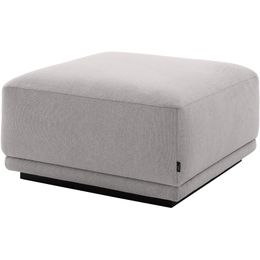 Hocker Musterring "JustB PM200 B/T 80/80cm", grau, B:80cm H:41cm T:80cm, 94% Polyester, 6% Nylon, Hocker, Hocker, mit Wellenunterfederung & HR-Kaltschaum, Holzrahmen in Schwarz