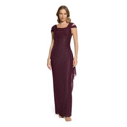 Abendkleid Vera Mont "Damen im Glitzer-Look", Damen, Gr. 38, Normalgr&ouml;&szlig;en, grau, dunkelrot, Mesh, Obermaterial: 100% Polyester. Futter: 100% Polyester, figurbetont lang, Rundhals, Kleider Abendkleid