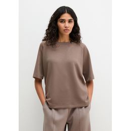 Marc O'Polo Shirttop MARC O'POLO "Modal Allure", Damen, Gr. L, braun (driftwood), Jersey, Obermaterial: 50% Polyester, 43% Modal, 7% Elasthan, Tops Shirttop