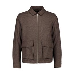 Outdoorhemd Junk De Luxe "Hemdjacke Relaxed Fit", Herren, Gr. L, Normalgr&ouml;&szlig;en, braun mel, Obermaterial: 56% Polyester, 40% Wolle, 4% Elasthan. Futter: 55% Polyester, 45% Viskose, Hemden