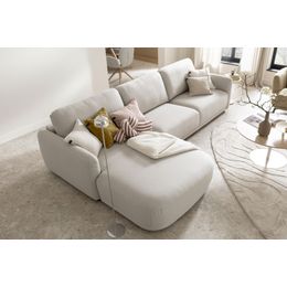 Sch&ouml;ner Wohnen Kollektion Ecksofa "Wonder, organisches Design, Breite 318cm, schmale Armlehnen, L-Form", grau (nature), B:318cm H:86cm T:188cm, 100% Polyester, SCH&Ouml;NER WOHNEN-KOLLEKTION, Sofas, Ecksofa, Sanfte Kurven, Kammerkissen-Komfort & maximale Entspannung