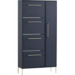 Schuhschrank Schildmeyer "Kent, Schuhschrank, Made in Germany, B: 88 cm", blau (nachtblau), B:88,4cm H:174,2cm T:30cm, FSC-zertifizierter Holzwerkstoff, Schr&auml;nke, Schuhschrank, Solide Verarbeitung - Dieses Produkt ist in Deutschland gefertigt