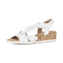 Keilsandalette Gabor "Malta", Damen, Gr. 41, wei&szlig;, Kalbsleder, Schuhe, Sommerschuh, Riemchensandale mit weichen Bandagen, G-Weite