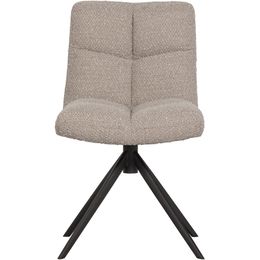 Drehstuhl Woood "Vinny Boucl&eacute;-Bezug mit Drehmechanismus, H 80 x B 48 x T 45 cm", beige (sand), B:48cm H:80cm T:45cm, Polyester, St&uuml;hle, Drehstuhl, Tragkraft 100 kg, Polyurethanschaum-Polsterung, Metallgestell