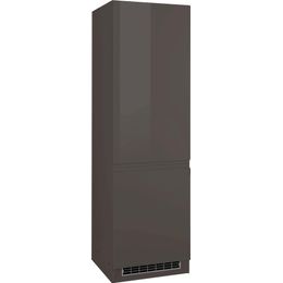 K&uuml;hlumbauschrank KOCHSTATION "KS-Virginia,neu in verbesserter Ausf&uuml;hrung", grau (grau hochglanz), B:60cm H:200cm T:60cm, Holzwerkstoff, Schr&auml;nke, Breite 60 cm, H&ouml;he 200 cm, Nische f&uuml;r K&uuml;hlschrank B/H/T: 56/178/55 cm