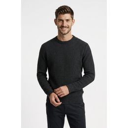 Jack & Jones Strickpullover JACK & JONES "JPRBLAREAGAN KNIT CREW NECK", Herren, Gr. M, volcanic ash detail:twist, Strick, Obermaterial: 100% Baumwolle, unifarben, regular fit normal, Rundhals, Rippb&uuml;ndchen, Pullover Strickpullover