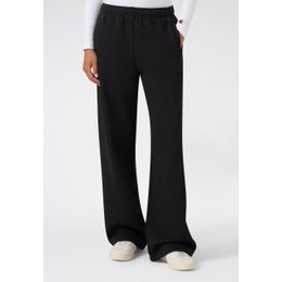Jogginghose Champion "SPORTWEAR PANTS Standard Fit", Damen, Gr. L, N-Gr, schwarz (nbk), Obermaterial: 70% Baumwolle, 30% Polyester, Hosen Jogginghose, aus Baumwolle und Polyester, Standard Fit